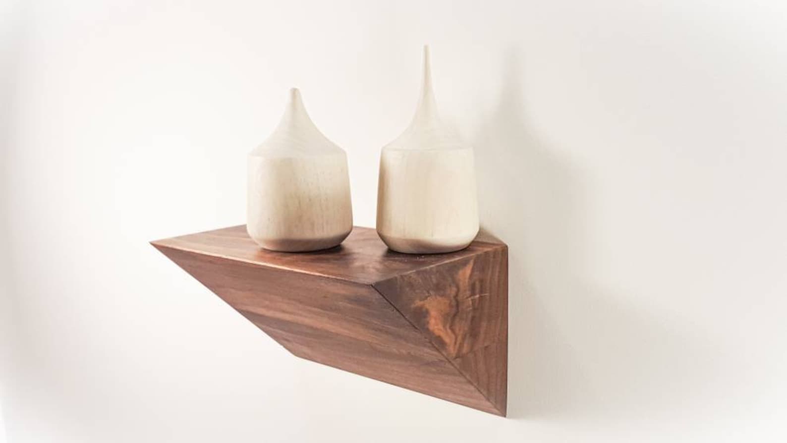 Triangle Shelf Solid Walnut Floating Shelf - Etsy