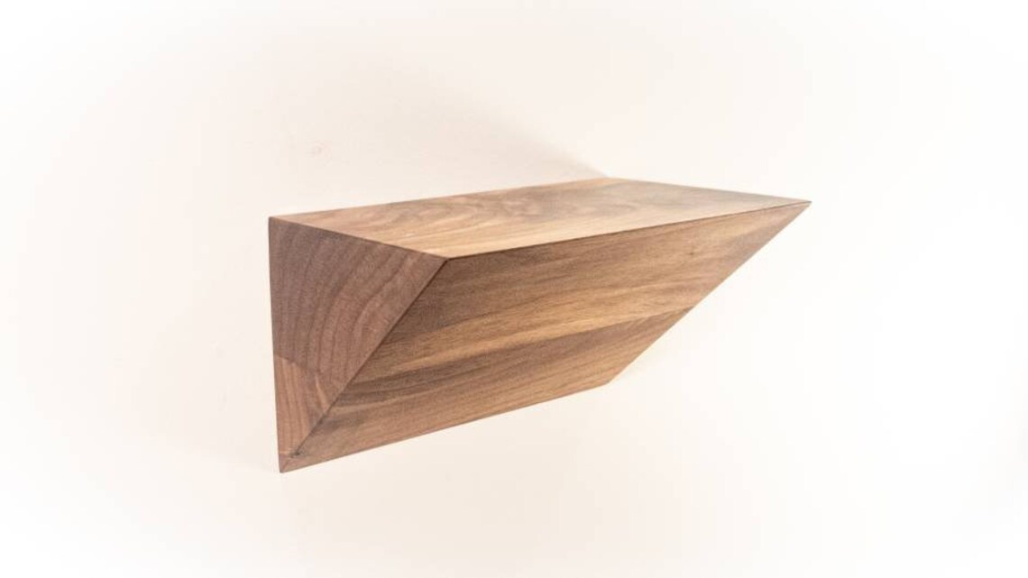 Triangle Shelf Solid Walnut Floating Shelf - Etsy
