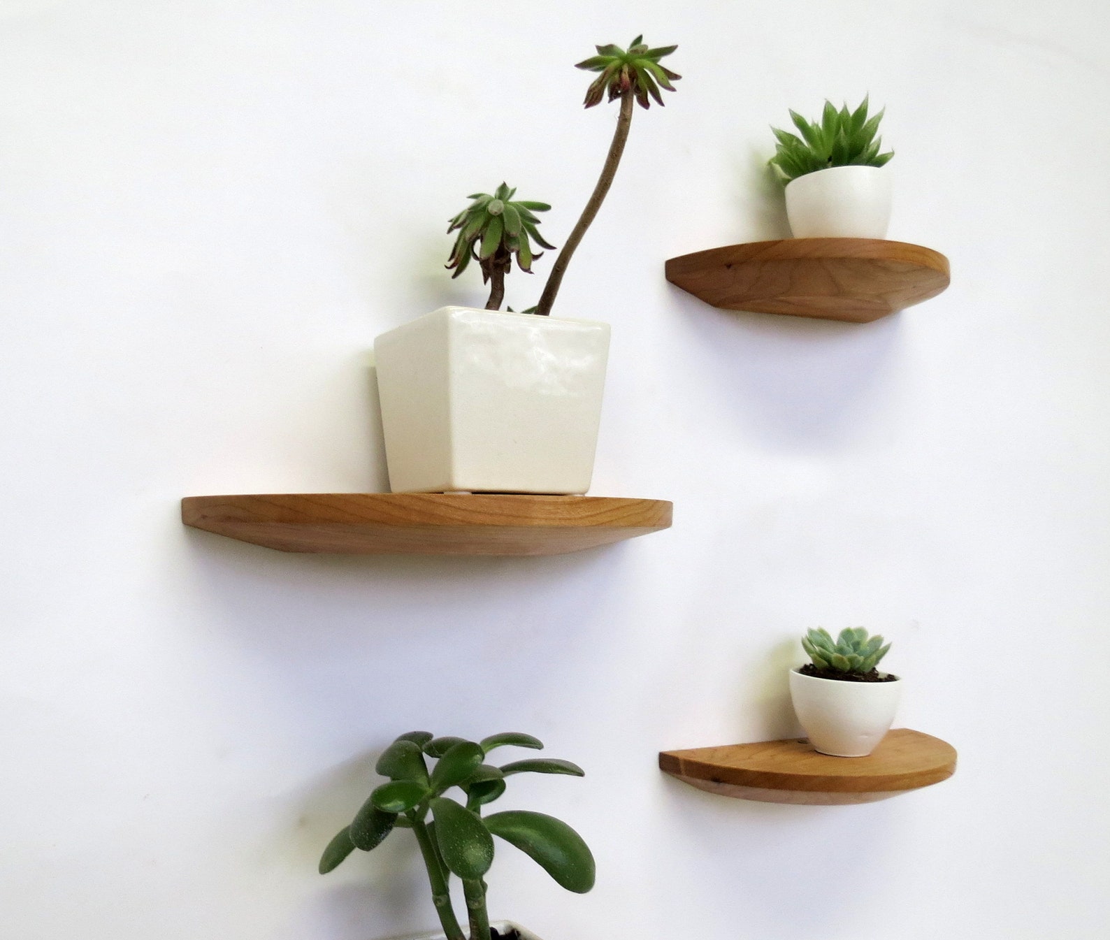 Set of 2 Solid Cherry Floating Shelves - Etsy
