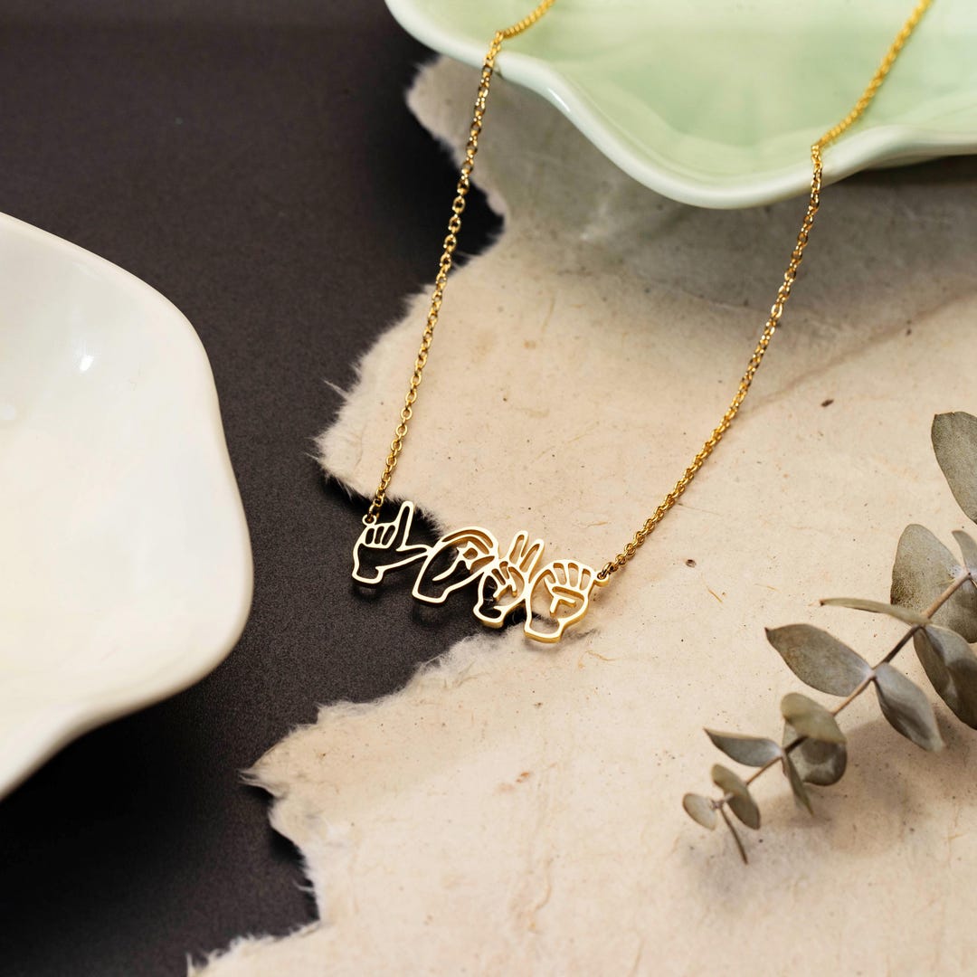 Custom ASL Necklace Name Necklace, Sign Language Necklace, Unique ASL ...