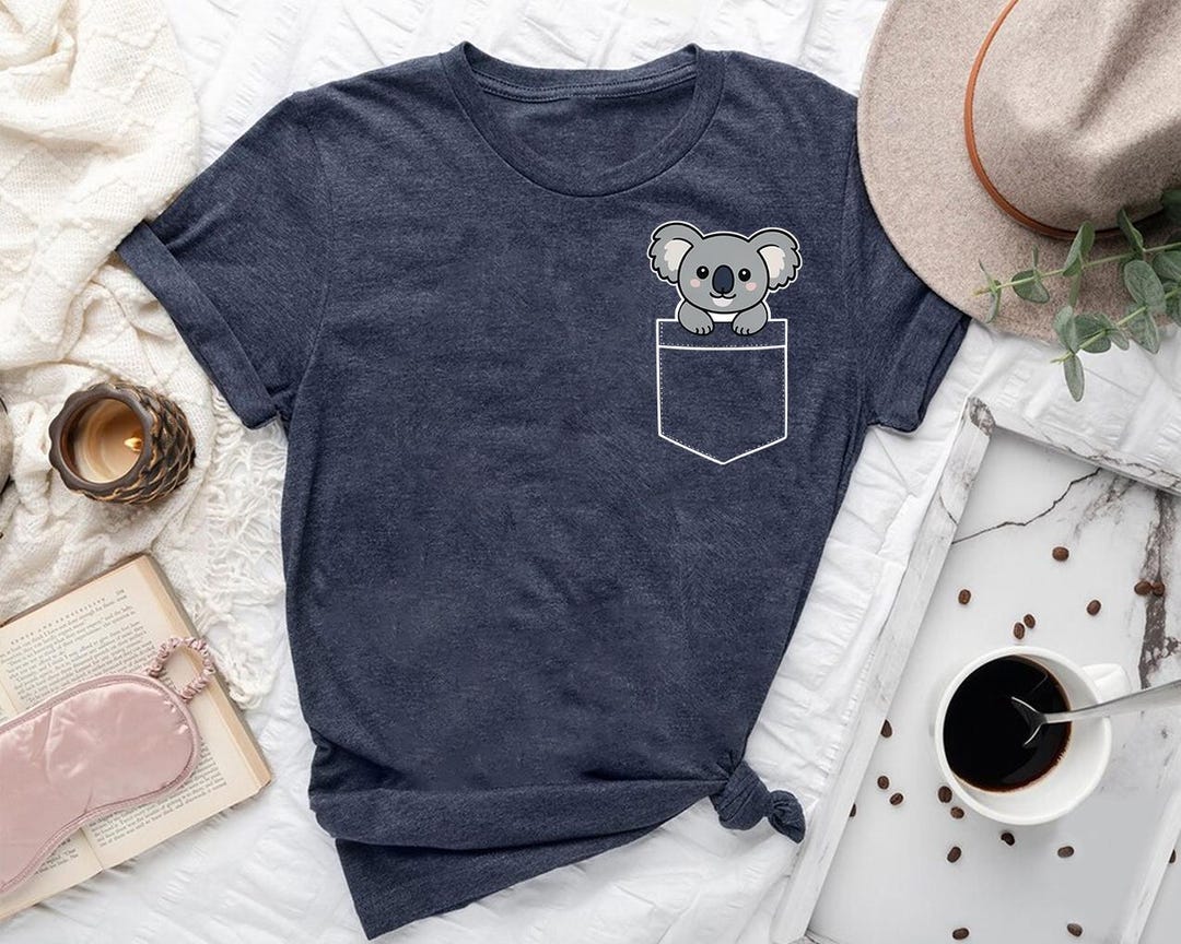 Cute Koala Shirt With Pocket Design - Funny Koala Lover Tee - Animal ...