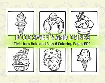 Instant Download Printables – Food, Drinks & Sweets Coloring Pages - Etsy