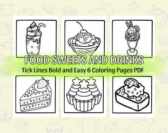 Instant Download Printables – Food, Drinks & Sweets Coloring Pages ...