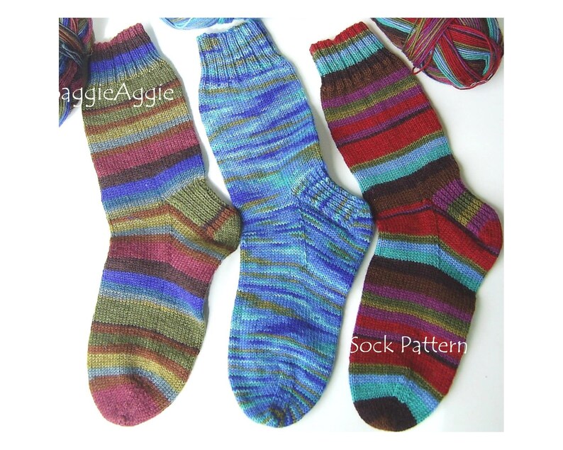 Easy Ladies' Sock Pattern for Instant Download. Top Down - Etsy UK