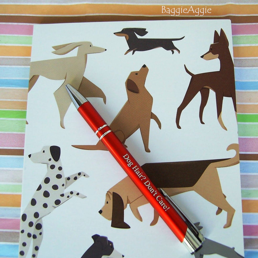 Notebook and Pen Set. Gift Wrapped DOGS Writing Pad With Matching Pen ...