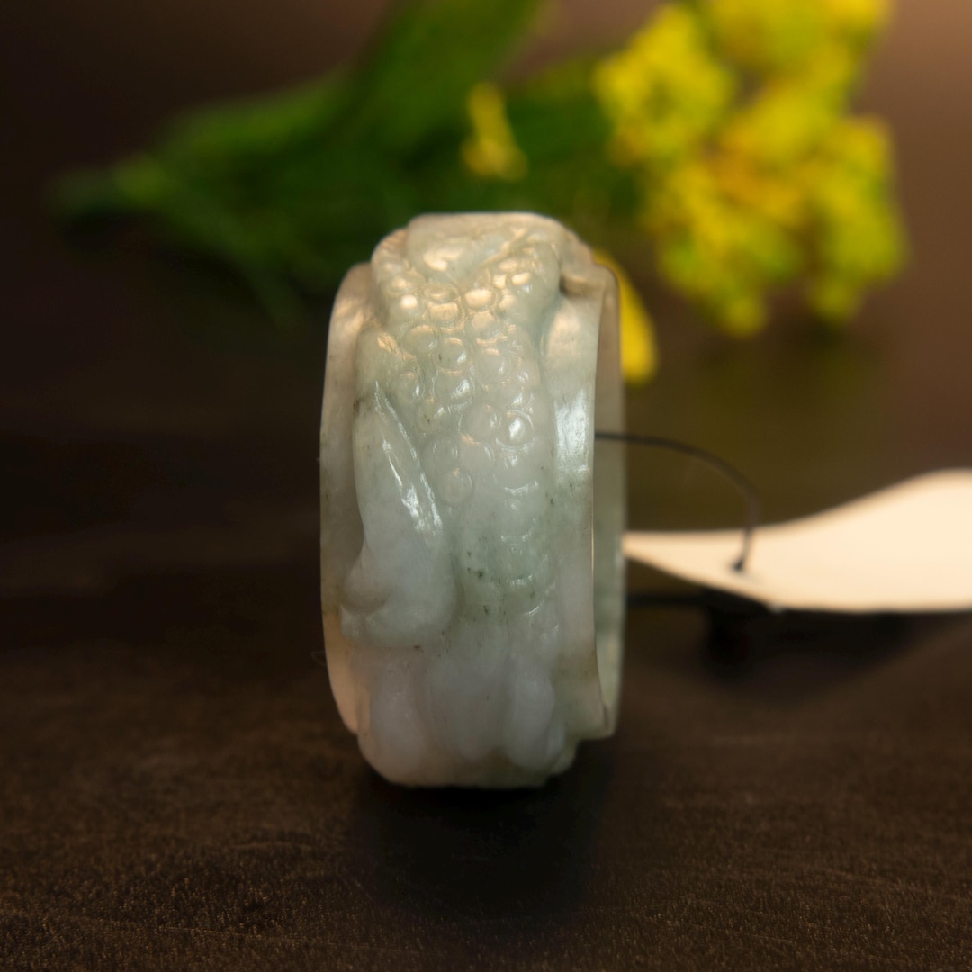 Dragon Jadeite Ring: Handmade Burmese Jade Thumb Ring (US Size 12) - Etsy