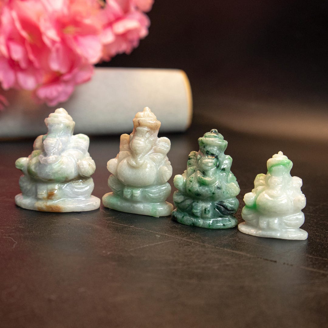 22-33mmburmese Apple Green Jadeite Jade Ganesha Statue Hand Carved ...