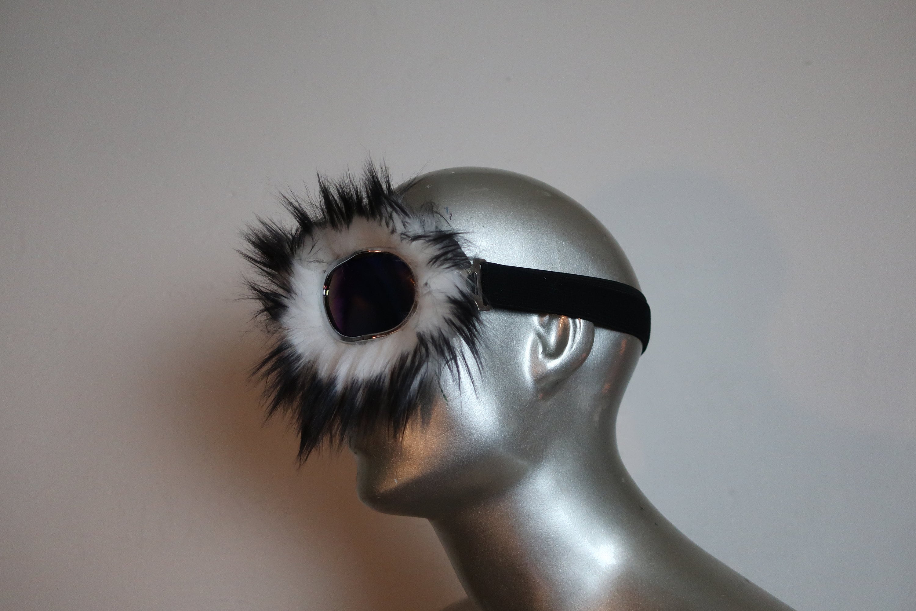 Fur Trimmed Dust Goggles - Black Candy Unicorn Fur Monster Dust Goggles ...