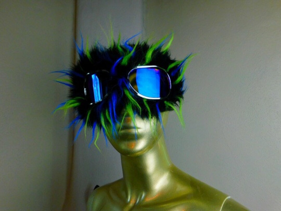 Monster Dust Goggles Great Fur Burning Man -furry Aviator Goggles - Fur ...