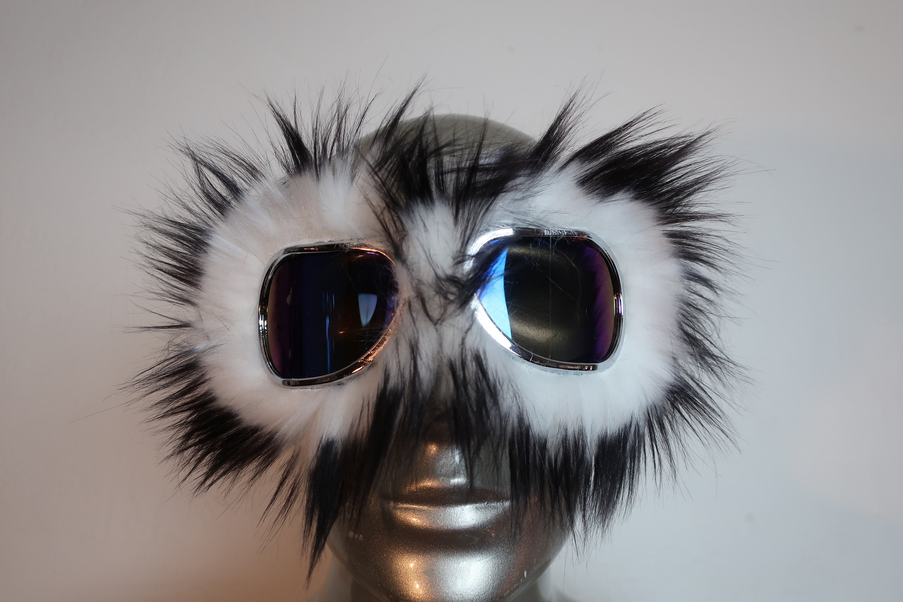 Fur Trimmed Dust Goggles - Black Candy Unicorn Fur Monster Dust Goggles ...