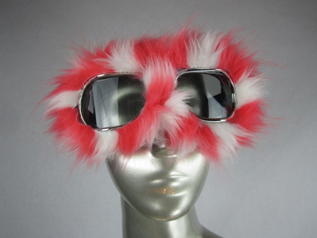 Monster Dust Goggles - Burning Man Goggles - Red and White - Furry ...