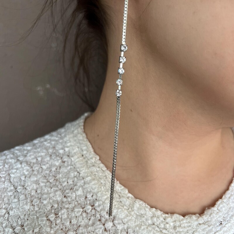 Crystal Chain Earrings - Etsy