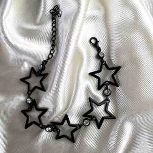 Black Star Bracelet With Crystals in Ruthenium Settings, Lunar Jewelry ...