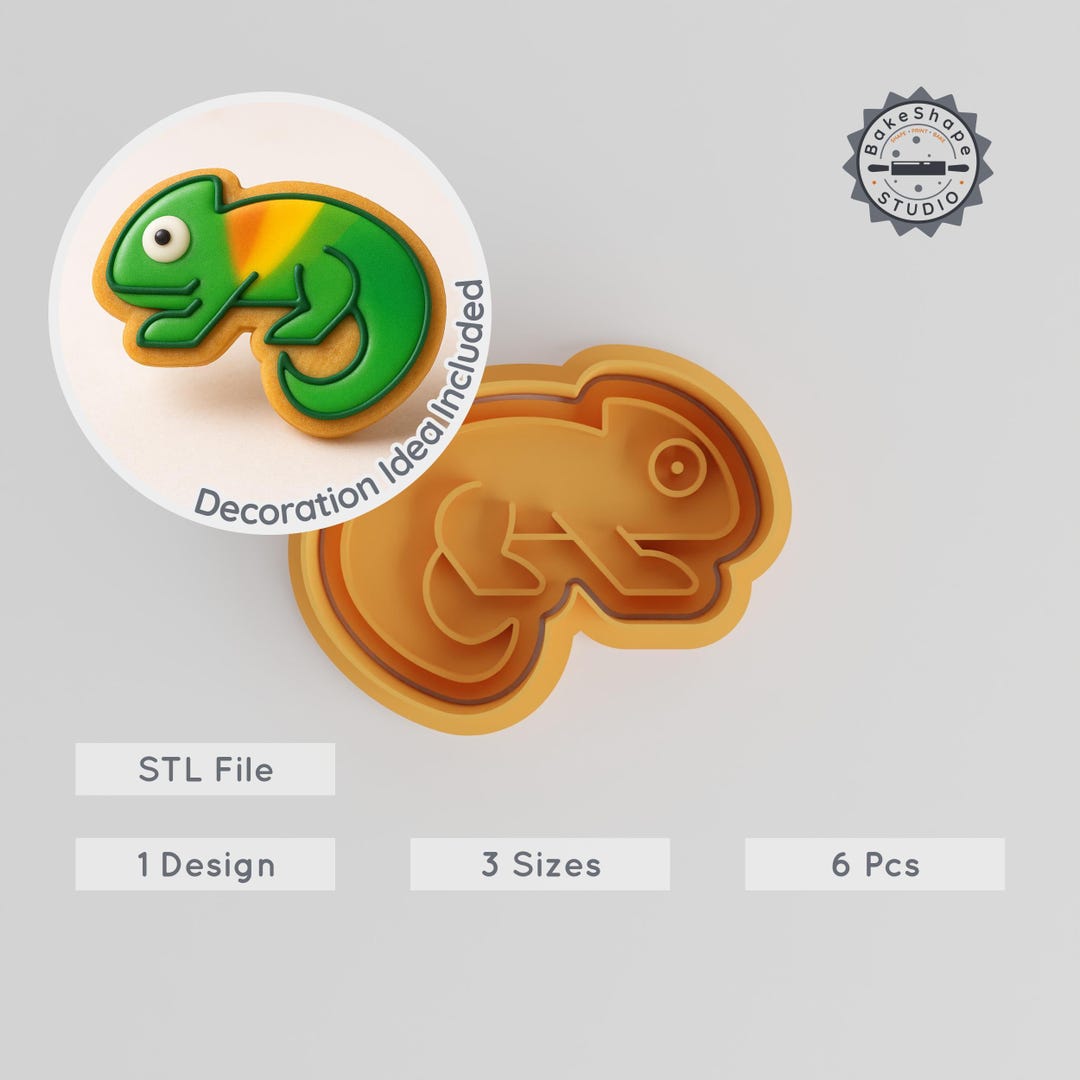 Chameleon Cookie Cutter Set, 3 Sizes, Cookie and Fondant Mold ...