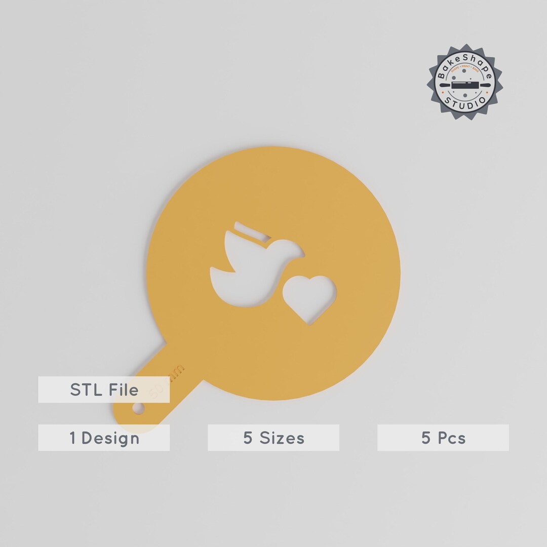 Dove Stencil Set, Wedding Decor, Latte Art, 5 Sizes, 3D Print STL, Use ...