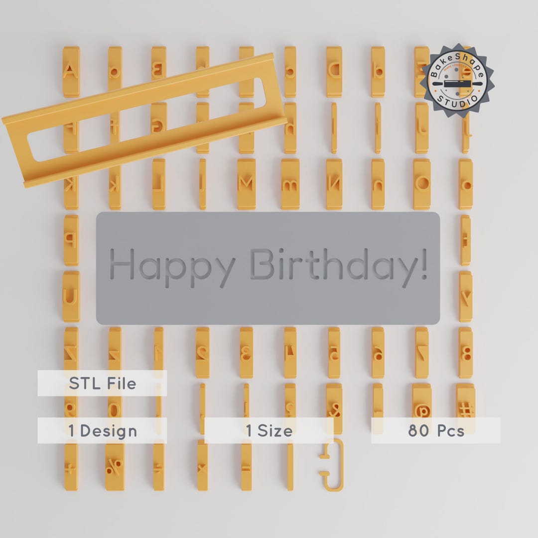 Fredoka Font Tiles 1/2" Set, 80 Piece Alphabet for Clay, Cookies ...