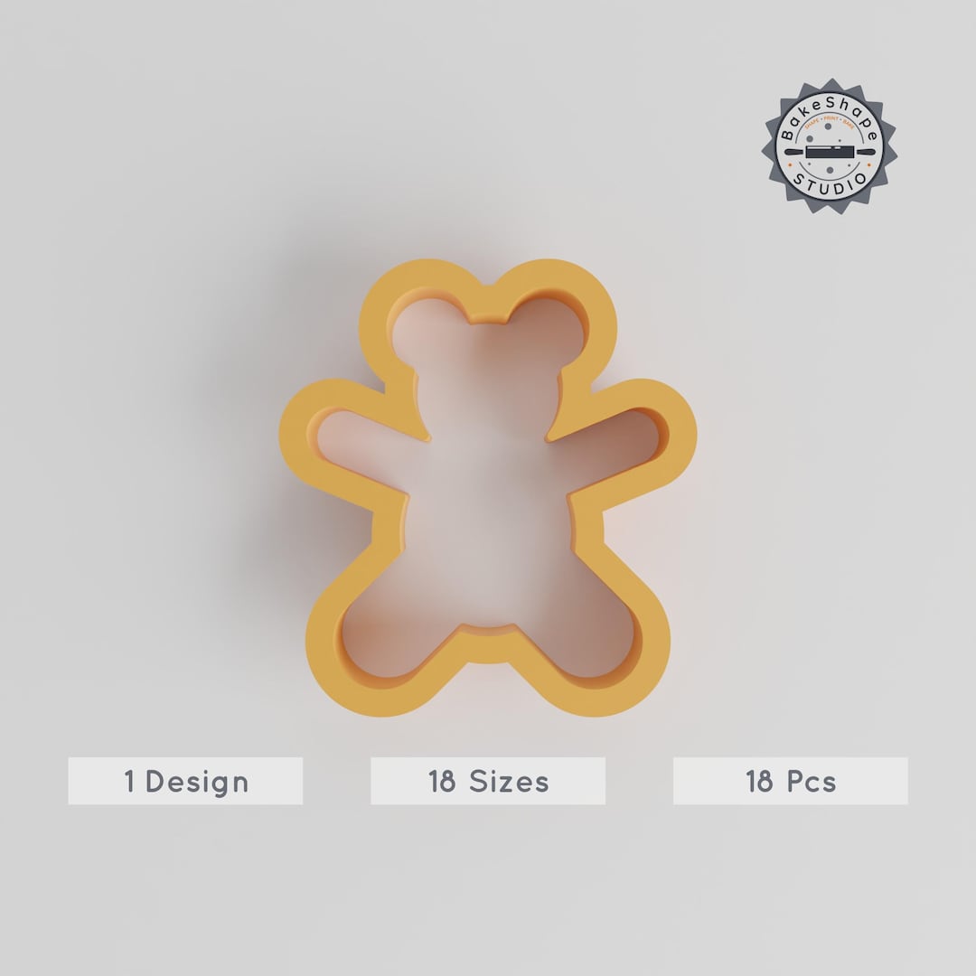 Bear Shaped Cookie Cutter, Teddy Bear Fondant Clay Soap Mold, Baby ...