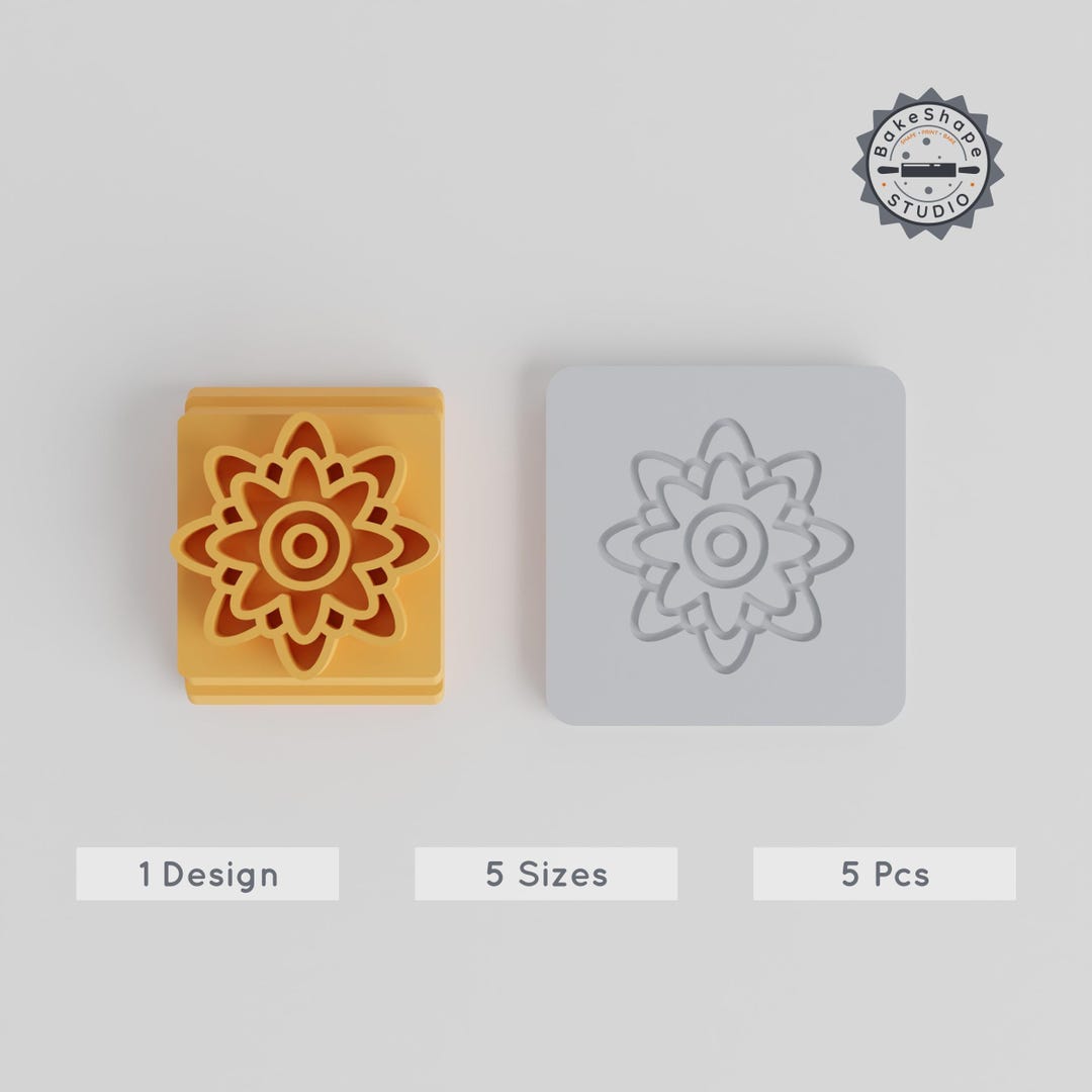 Dahlia Stamp Tile Set, 5 Sizes, Perfect for Clay & Cookies, Mother's ...