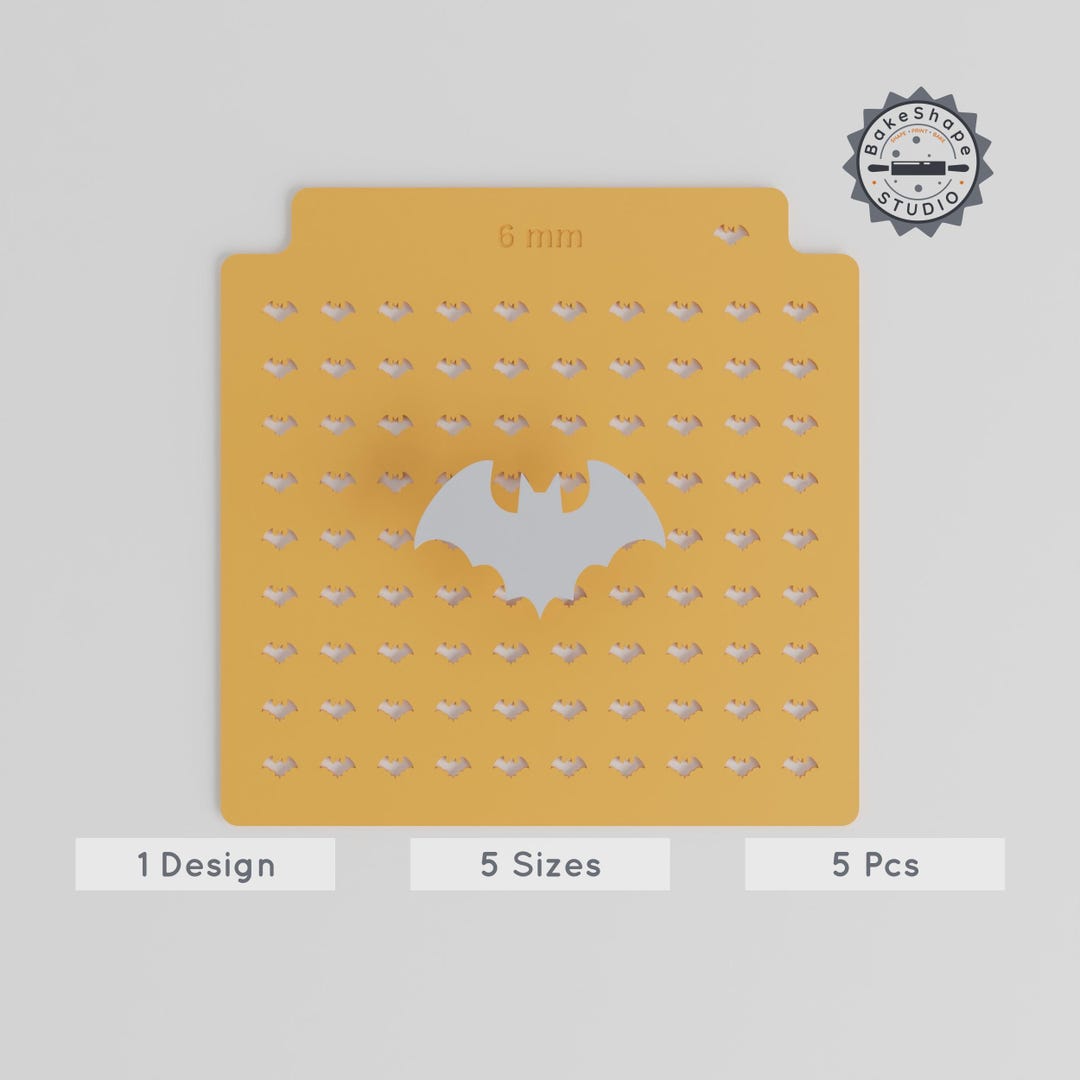 Bat Sprinkle Stencil Bundle, 5 Sizes, Halloween Cake Decorating, Night ...