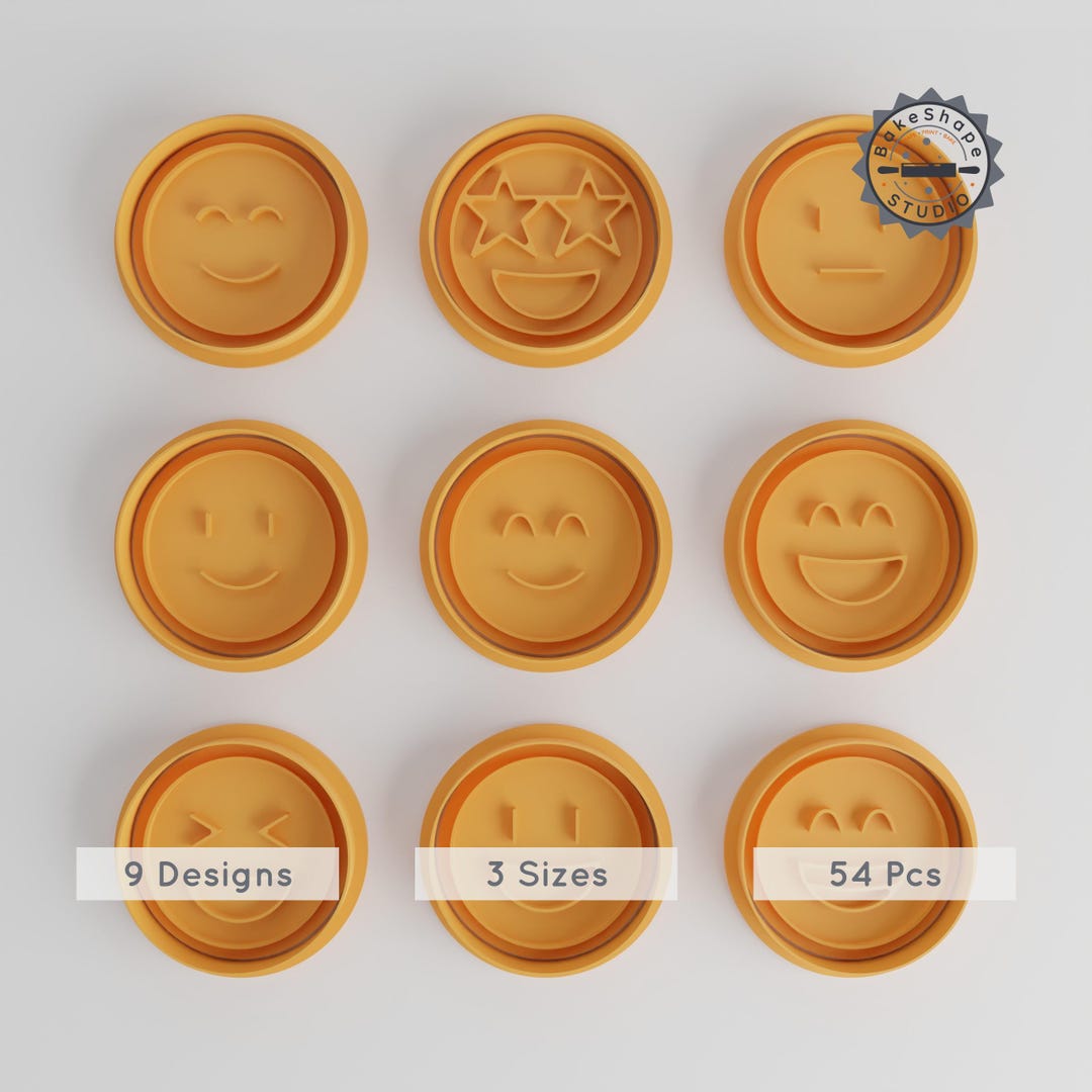 Smiling Faces 3D Printing Bundle for Weddings, Emoji Shape Cutters ...