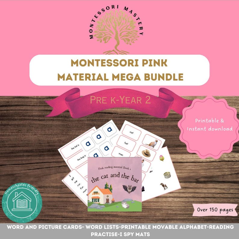 Montessori Pink Series Phonetic Mega Bundle - Etsy