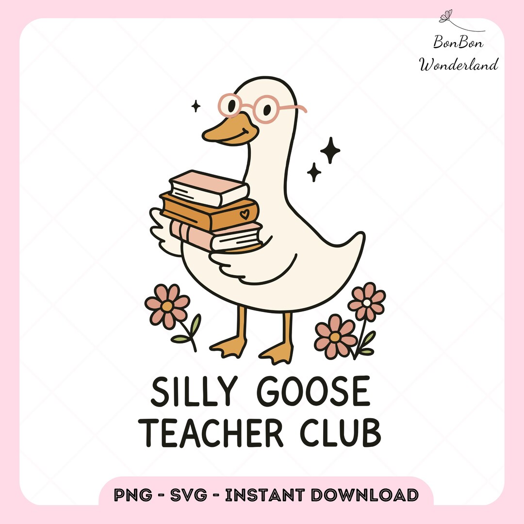 Funny Silly Goose Teacher PNG SVG, Retro Summer Teacher Clipart, End of ...