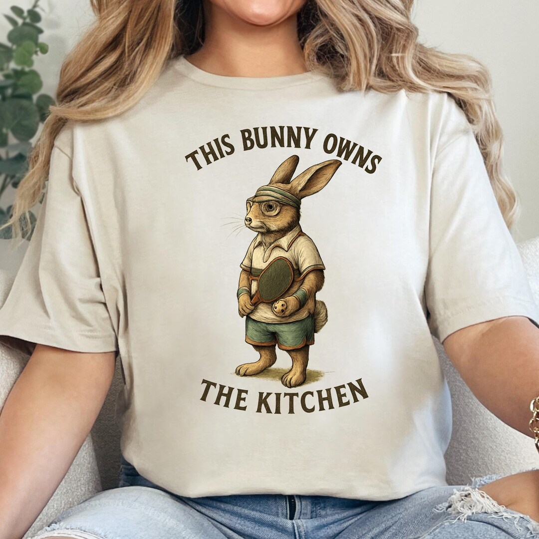 Bunny Pickleball Player Easter PNG SVG, This Bunny Owns the Kitchen ...