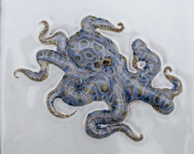 Blue Ringed Octopus Tile - Etsy