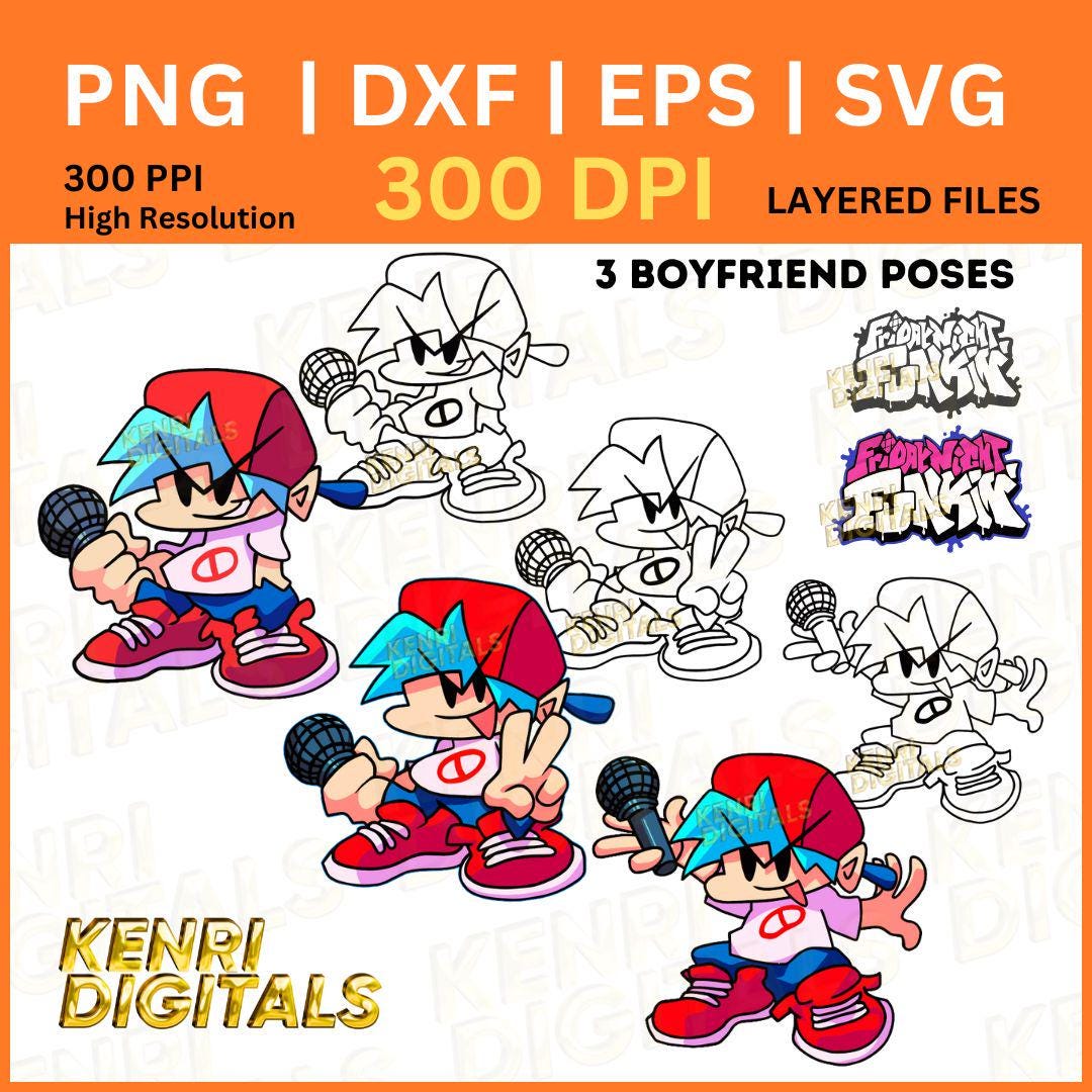 Friday Night Funkin Svg | Png | Eps | Dxf | FNF Boyfriend for Cricut ...