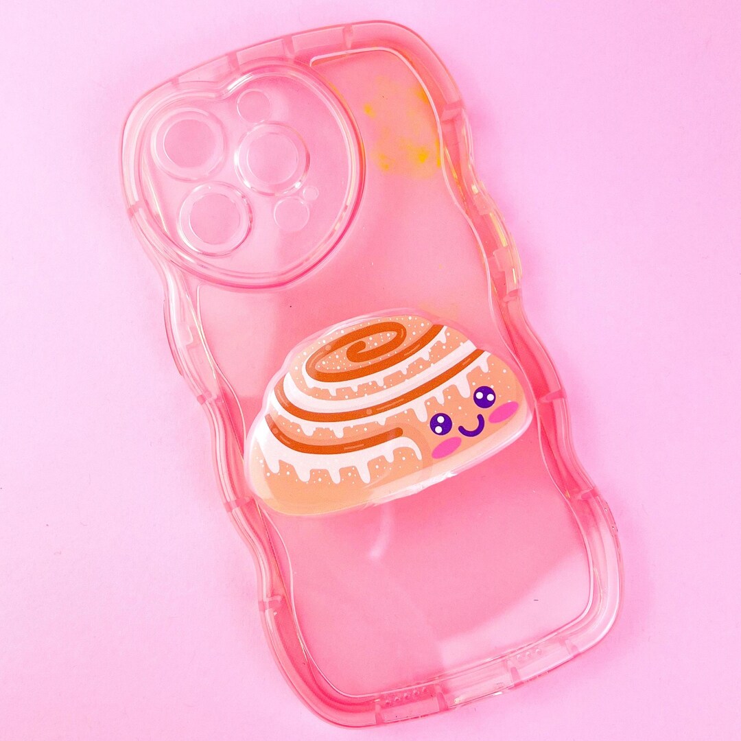 Cinnamon Bun Kawaii Phone Grip- Cute Phone Holder, Cute Griptok, Phone ...