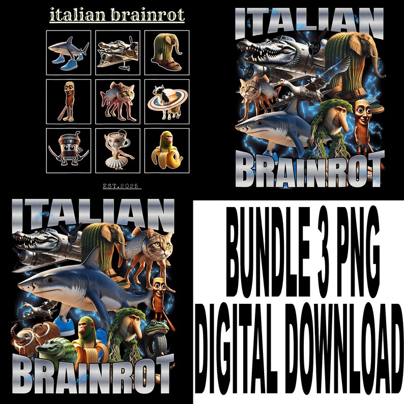 Italian Brainrot Png, Funny Meme Nonsense Sublimation Design, Silly ...