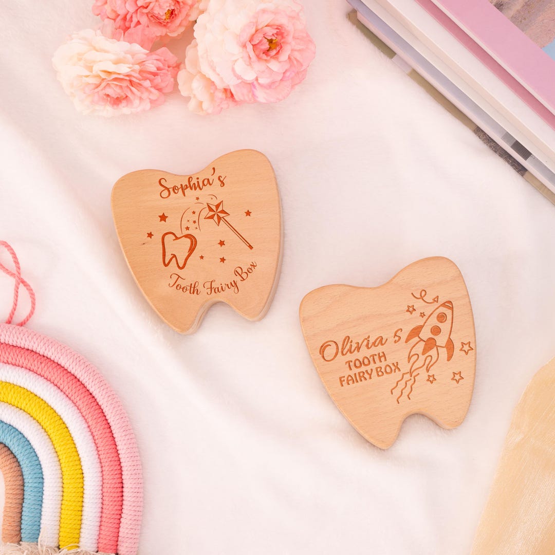 Personalized Tooth Fairy Box for Kids, Baby Tooth Keepsake With Pillow ...