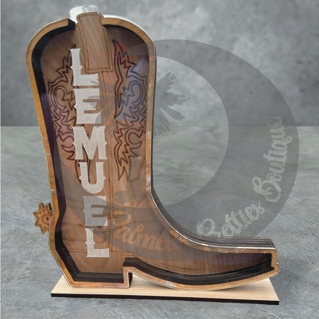 Cowboy Boot Bank SVG: Laser Cut File (digital Download) - Etsy
