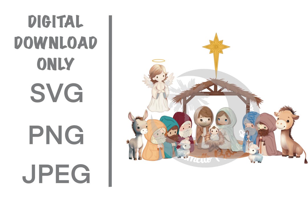 Nativity Scene Graphic: SVG PNG JPEG Files (digital Download) - Etsy
