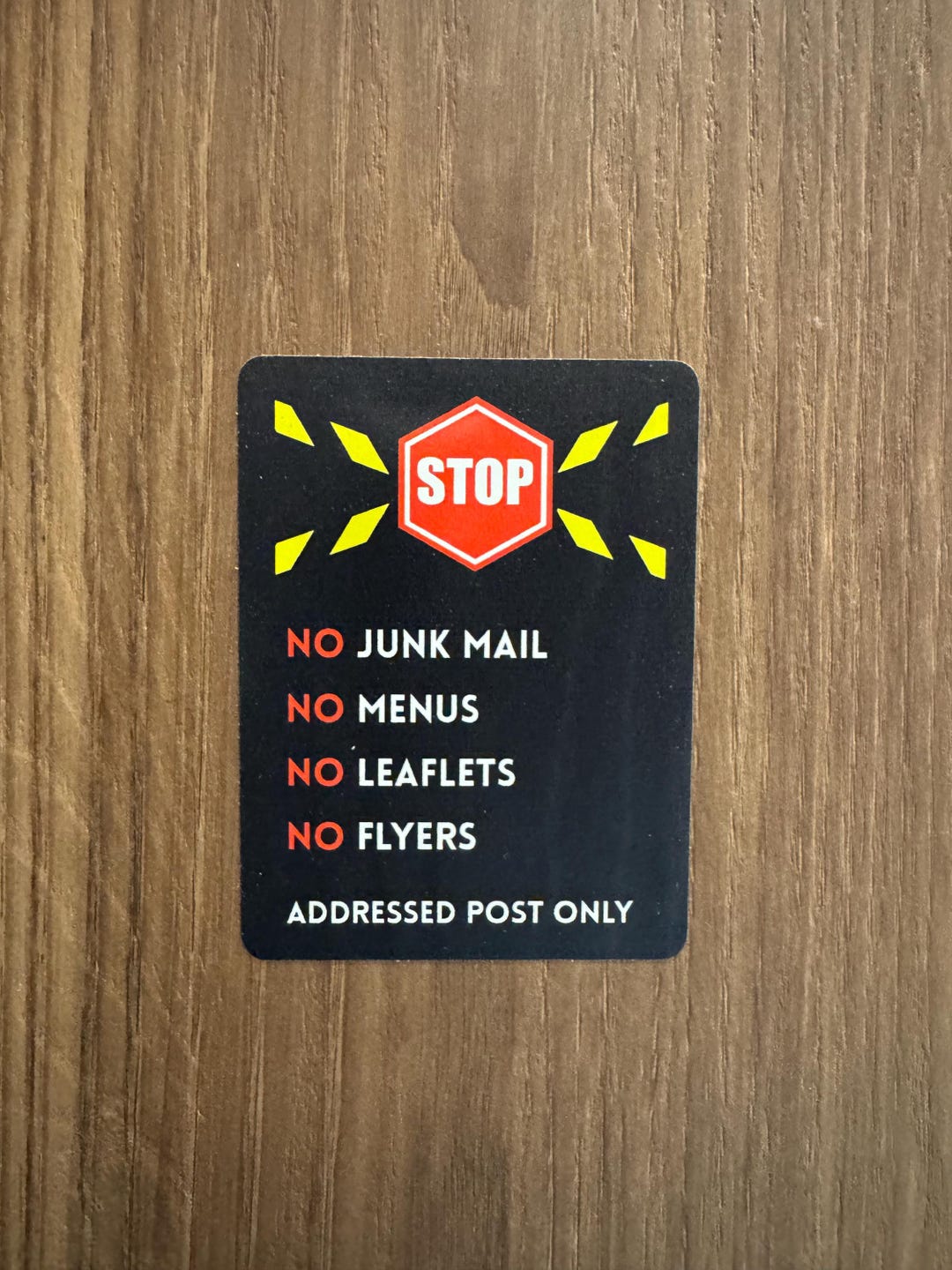 Stop Sign No Junk Mail Sticker - Front Door Decor - Etsy Canada