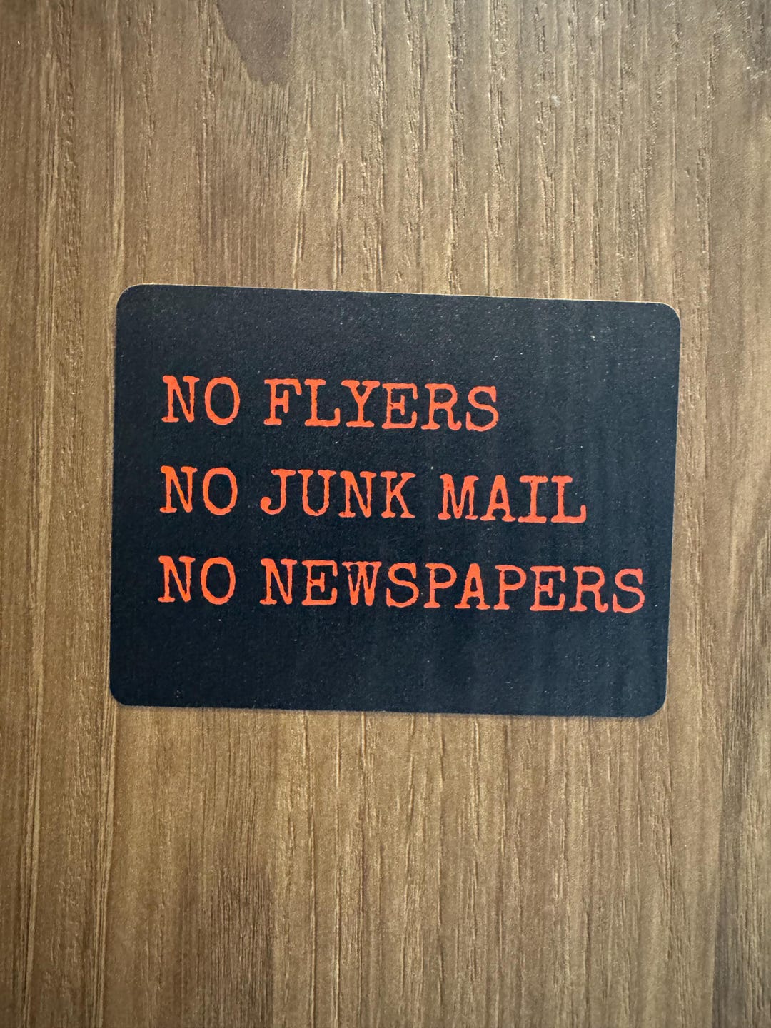 No Flyers, Junk Mail Sticker - Non-tearable Black Sign - Etsy