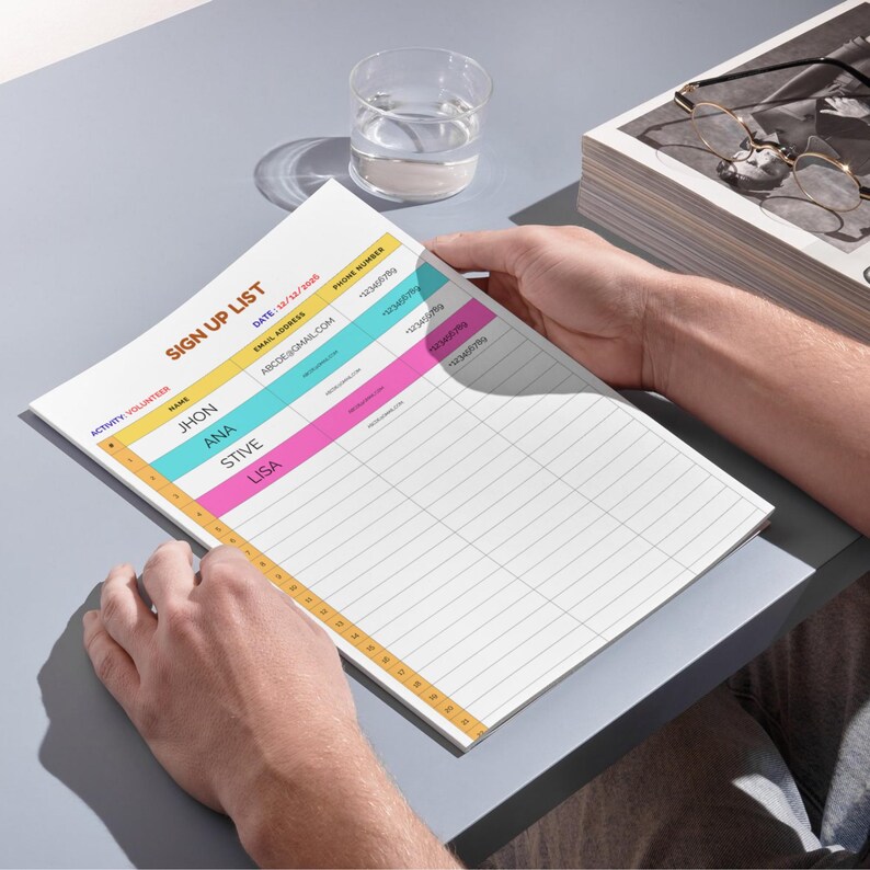 Editable Sign-up Sheet | Canva Template | Simple Sign up Sheet ...