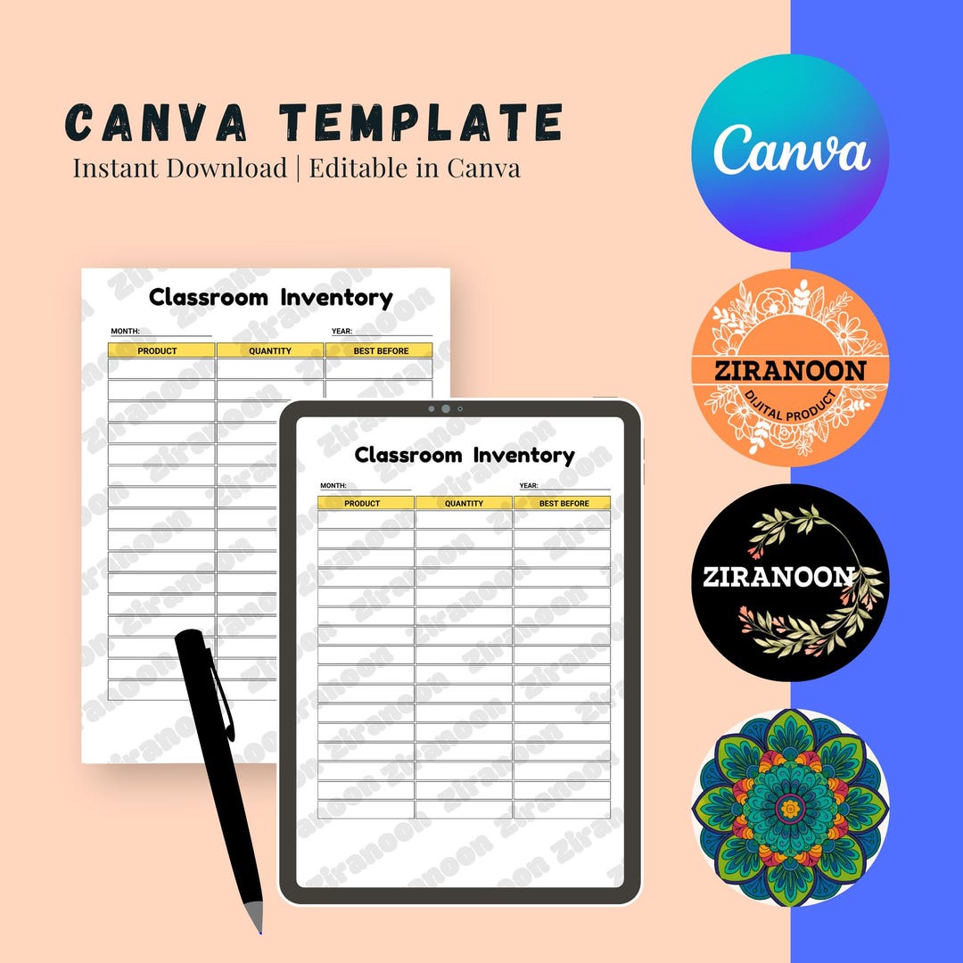 Classroom Inventory Printable | Teacher Supply Tracker | School ...