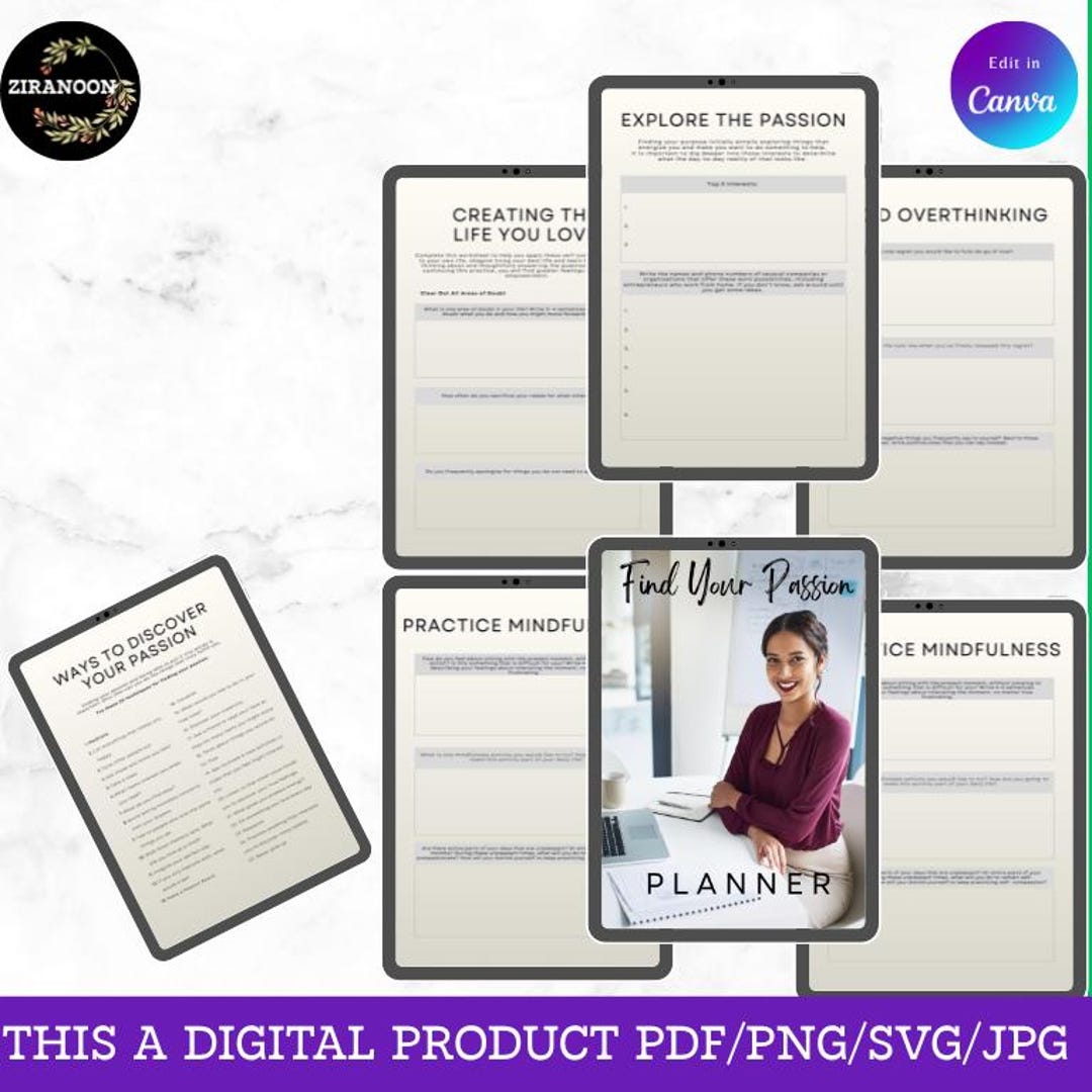 Find Your Passion Planner Printable | Life Coaching Pages | Digital ...
