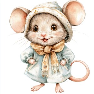 20 PNG Baby Mouse Watercolor Clipart Printable Little Mouse Cute Mouse ...