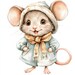 20 PNG Baby Mouse Watercolor Clipart Printable Little Mouse Cute Mouse ...