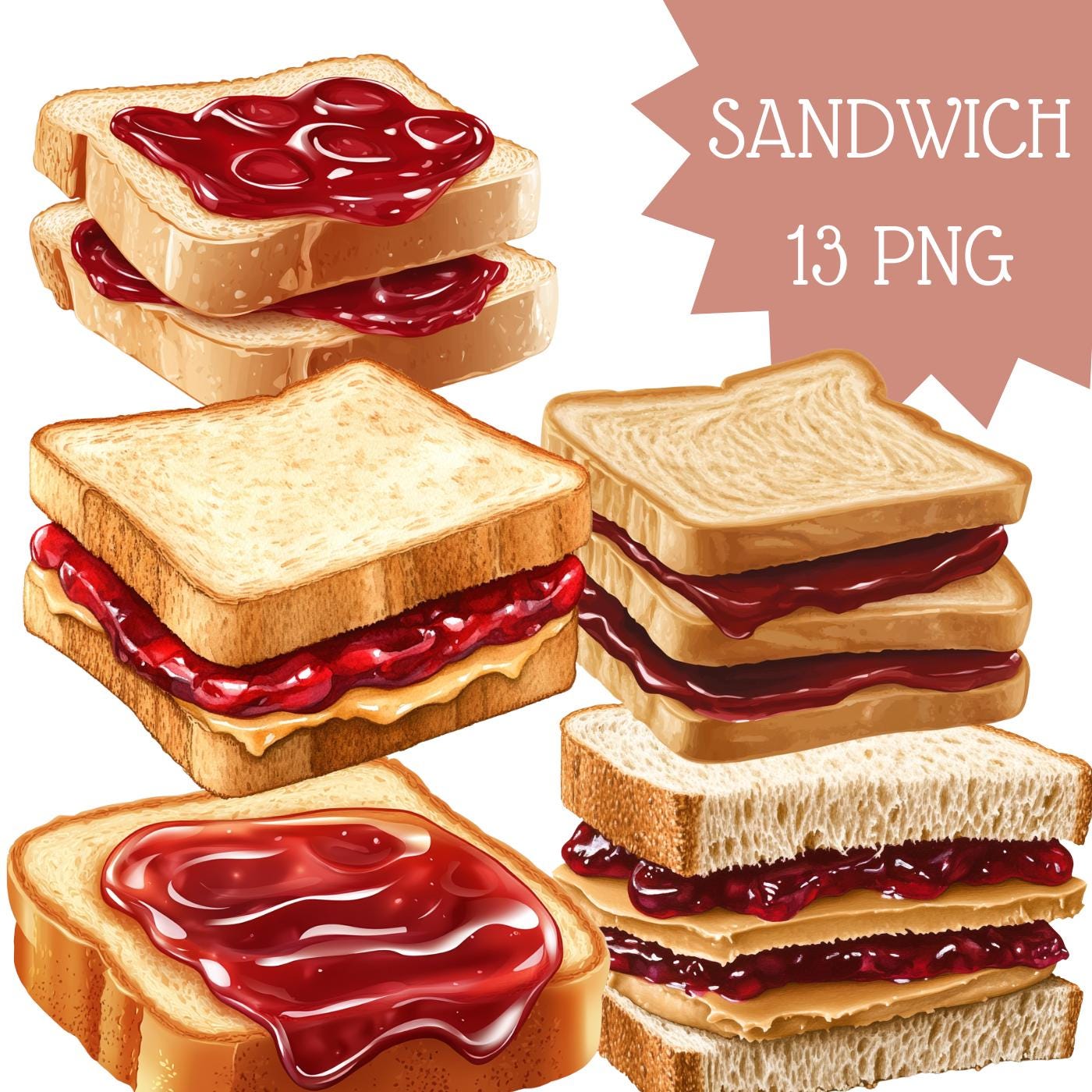 13 PNG French Toast Clipart Breakfast Food Watercolor Peanut Butter and ...