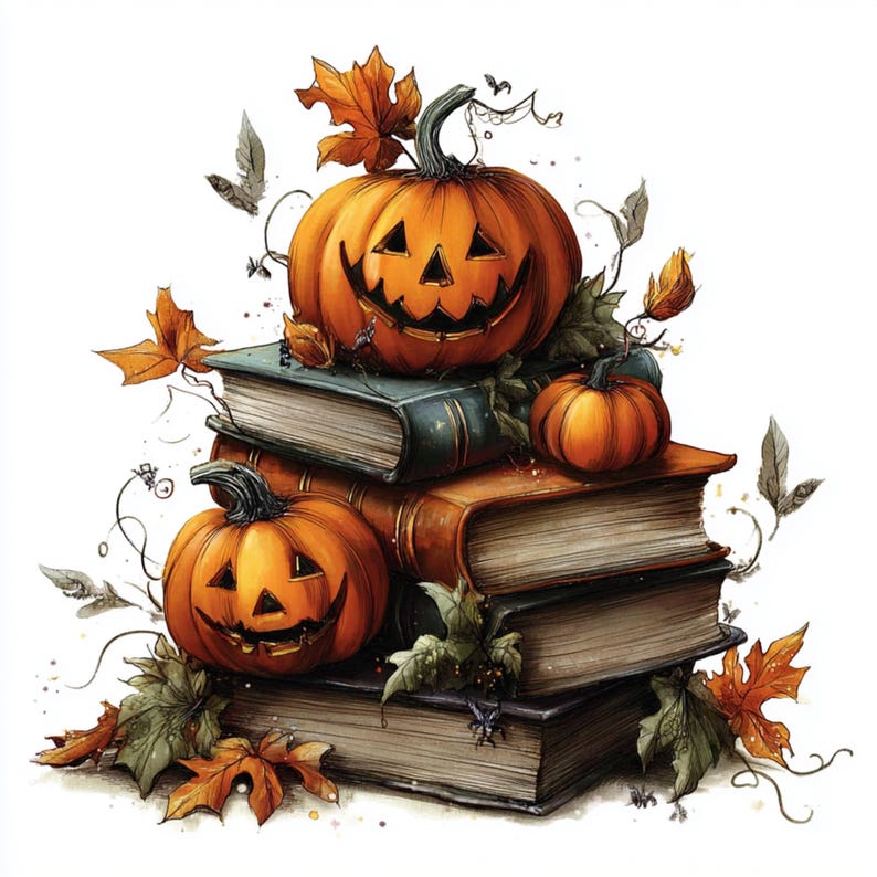 14 PNG Halloween Books Clipart Book Stacks Horror Books Clipart ...