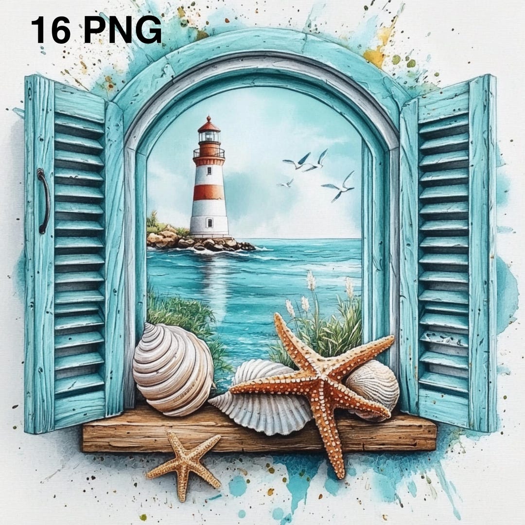 16 PNG Window Ocean View Clipart Watercolor Window Sea Scenery Window ...