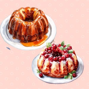 16 PNG Watercolor Bundt Cake Clipart Cake PNG Bakery Graphics ...