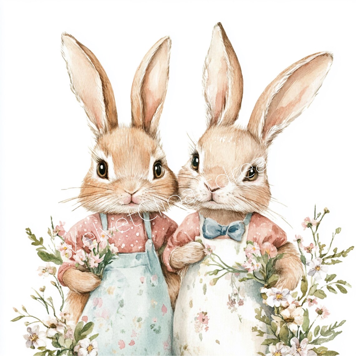 17 Family Rabit Clipart Watercolor Easter Bunny Spring Clipart High ...