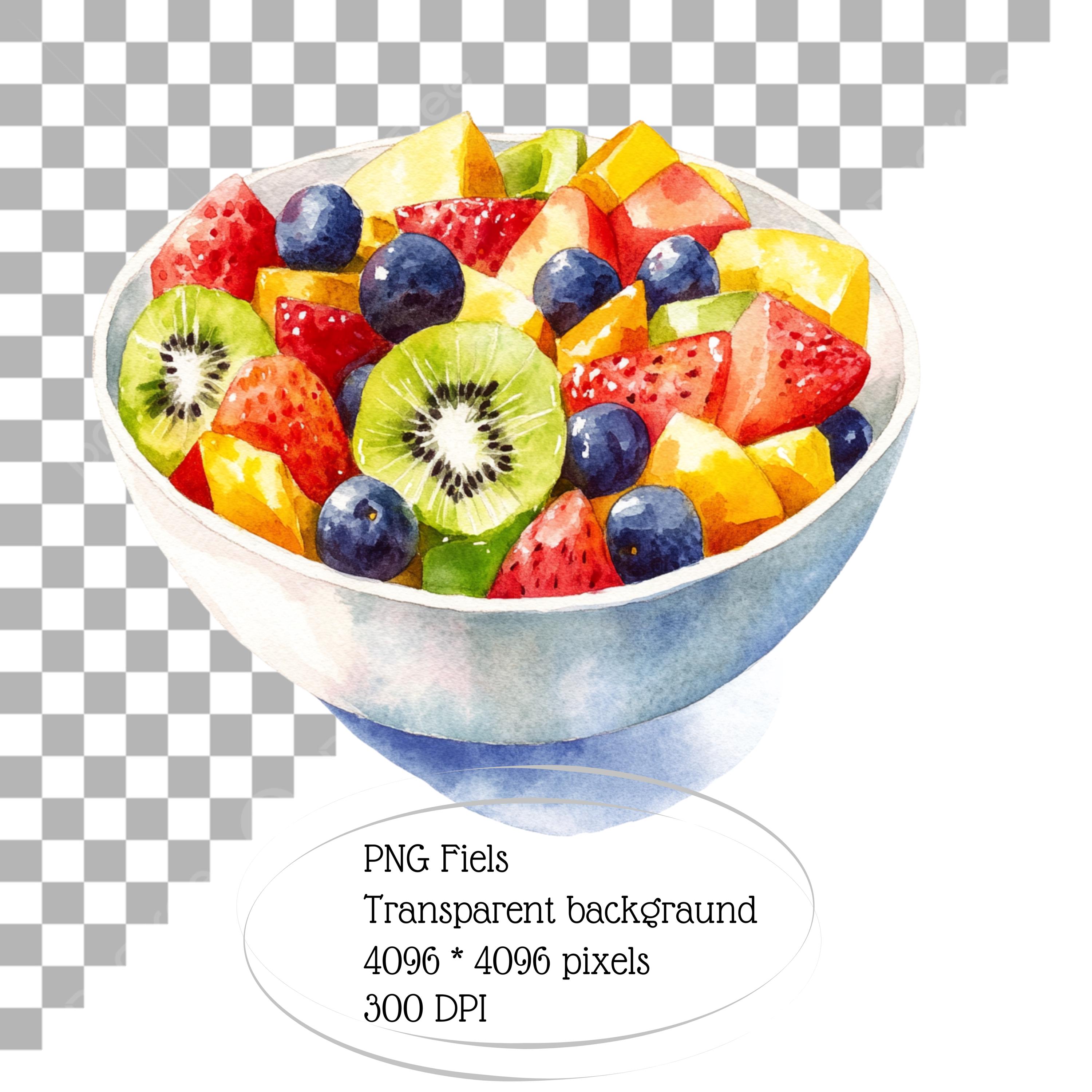 16 PNG Fruit Salad Set Clipart Fruits Illustrations Salad Png Graphics ...