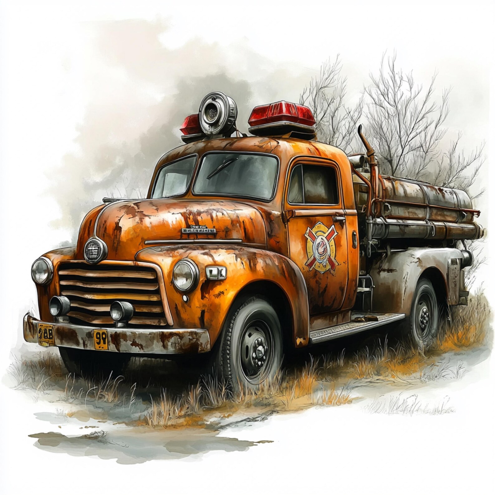 16 PNG Retro Firetruck Clipart Vintage Fire Truck Digital Paper Craft ...