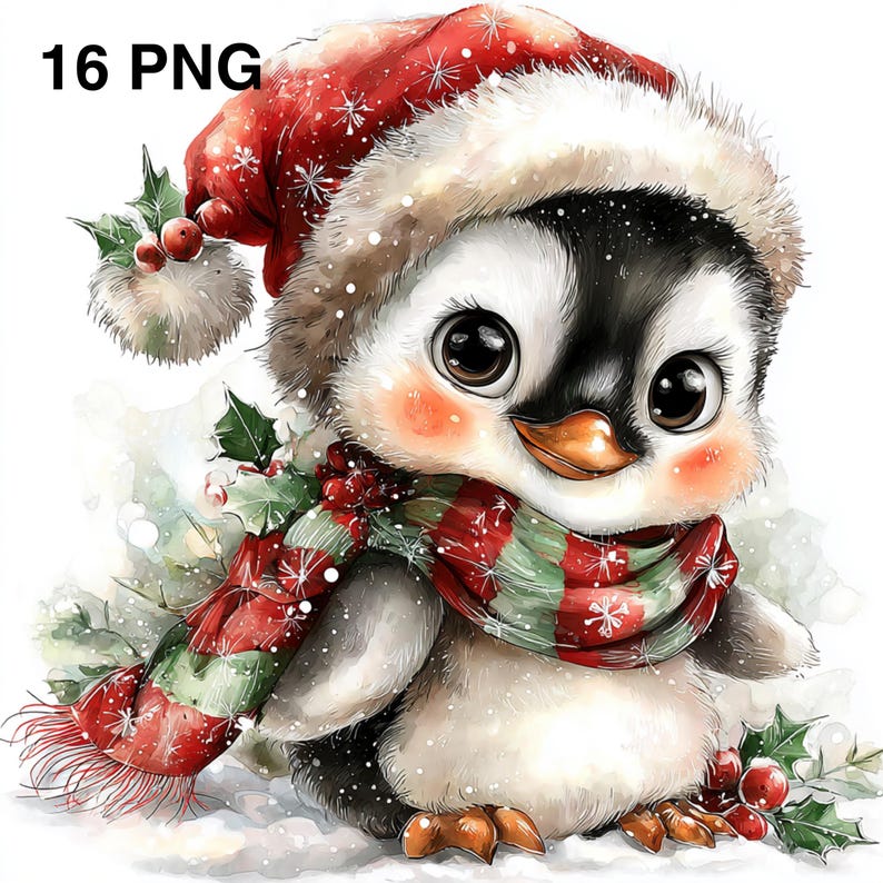 16 PNG Christmas Penguin Christmas Winter Animal Baby Penguin ...