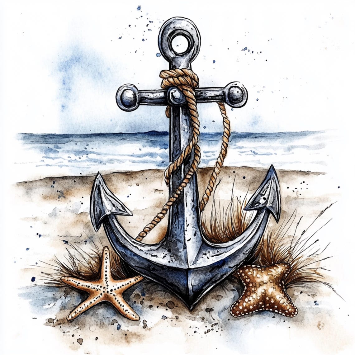 15 PNG Anchor Clipart Nautical Printable Clipart Summer Beach Clipar ...
